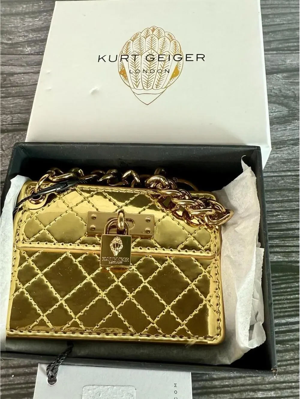 Kurt Geiger | Accessories | Nwt Kurt Geiger Brixton Gold Charm Keychain ...